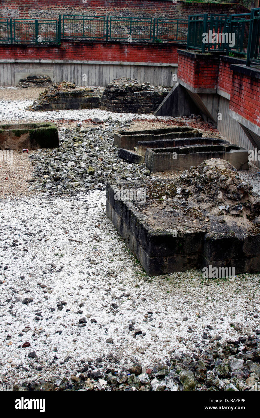 Saxon ruins in Winchester dug up during restoration work Stock Photo ...