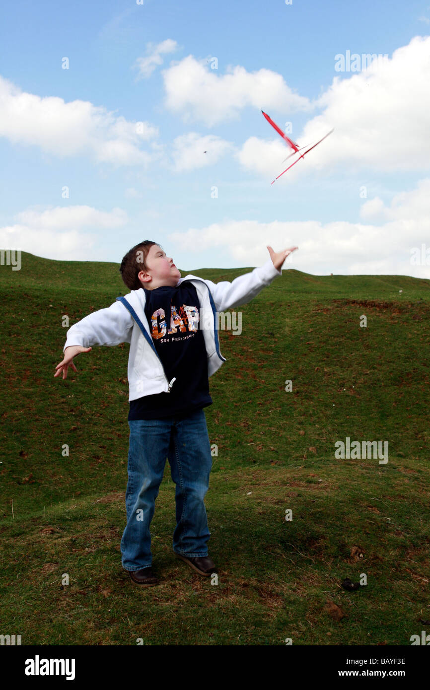 Lewis and his rubber band powered rocket gyro copter Burton Dassett ...