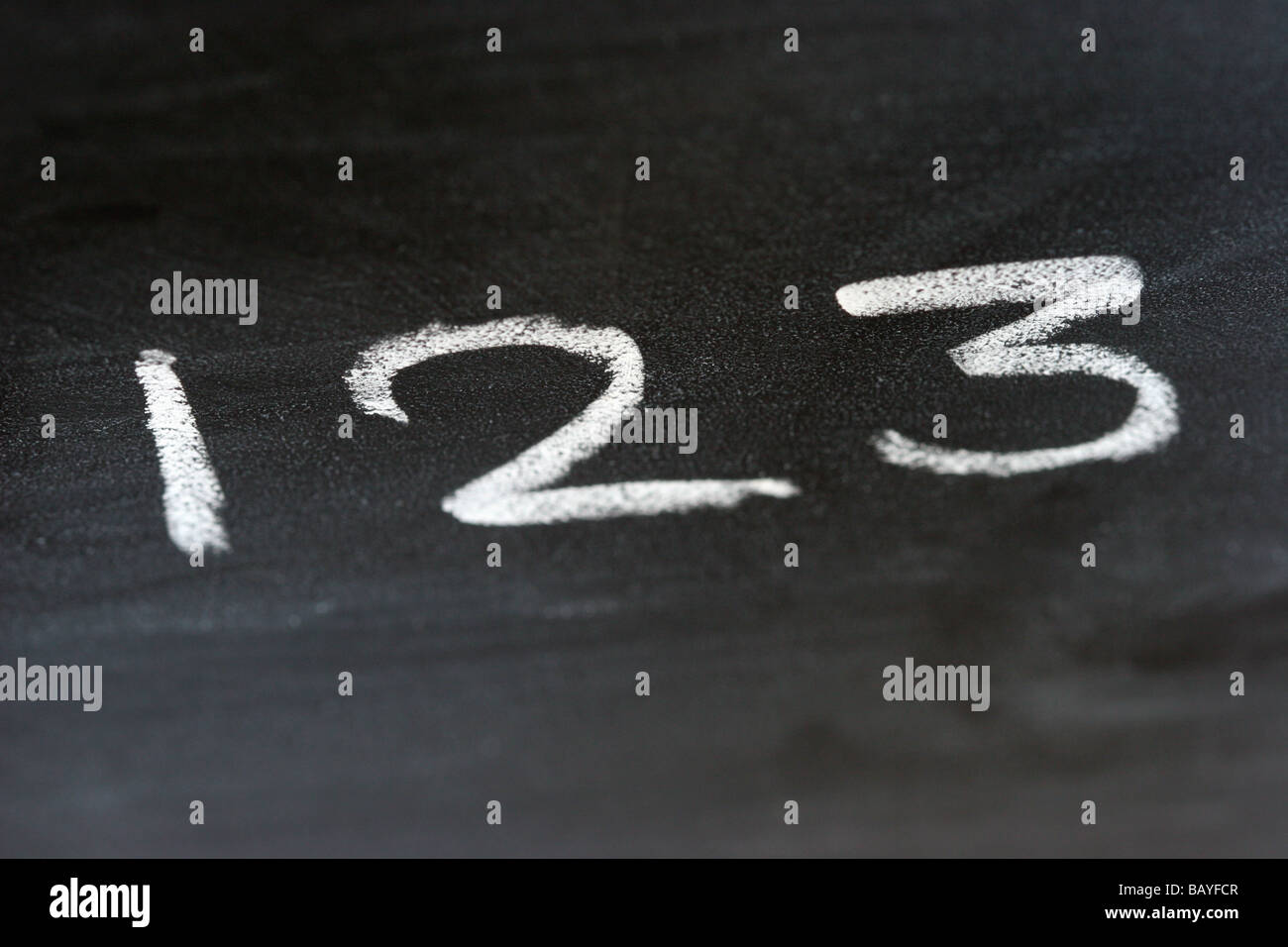 Chalk Numbers 123 on a blackboard Stock Photo - Alamy
