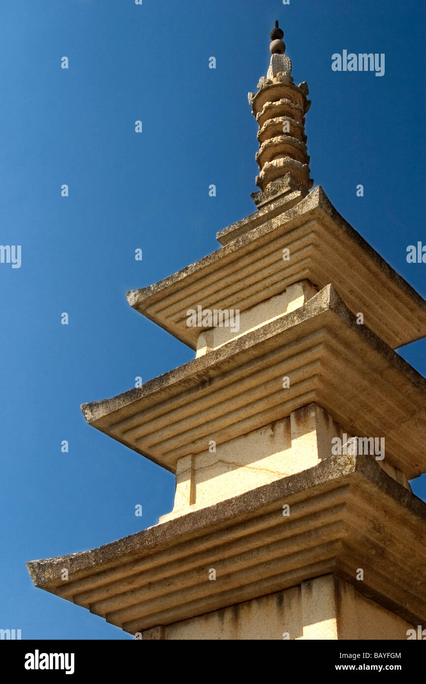 The Seokgatap Pagoda in the central square of Bulgok temple in Gyeongju ...