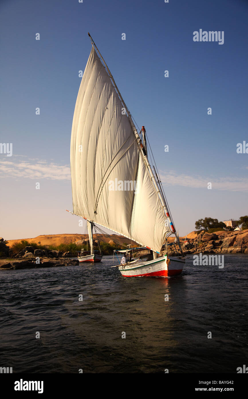 Felucca on the river nile near aswan hi-res stock photography and ...