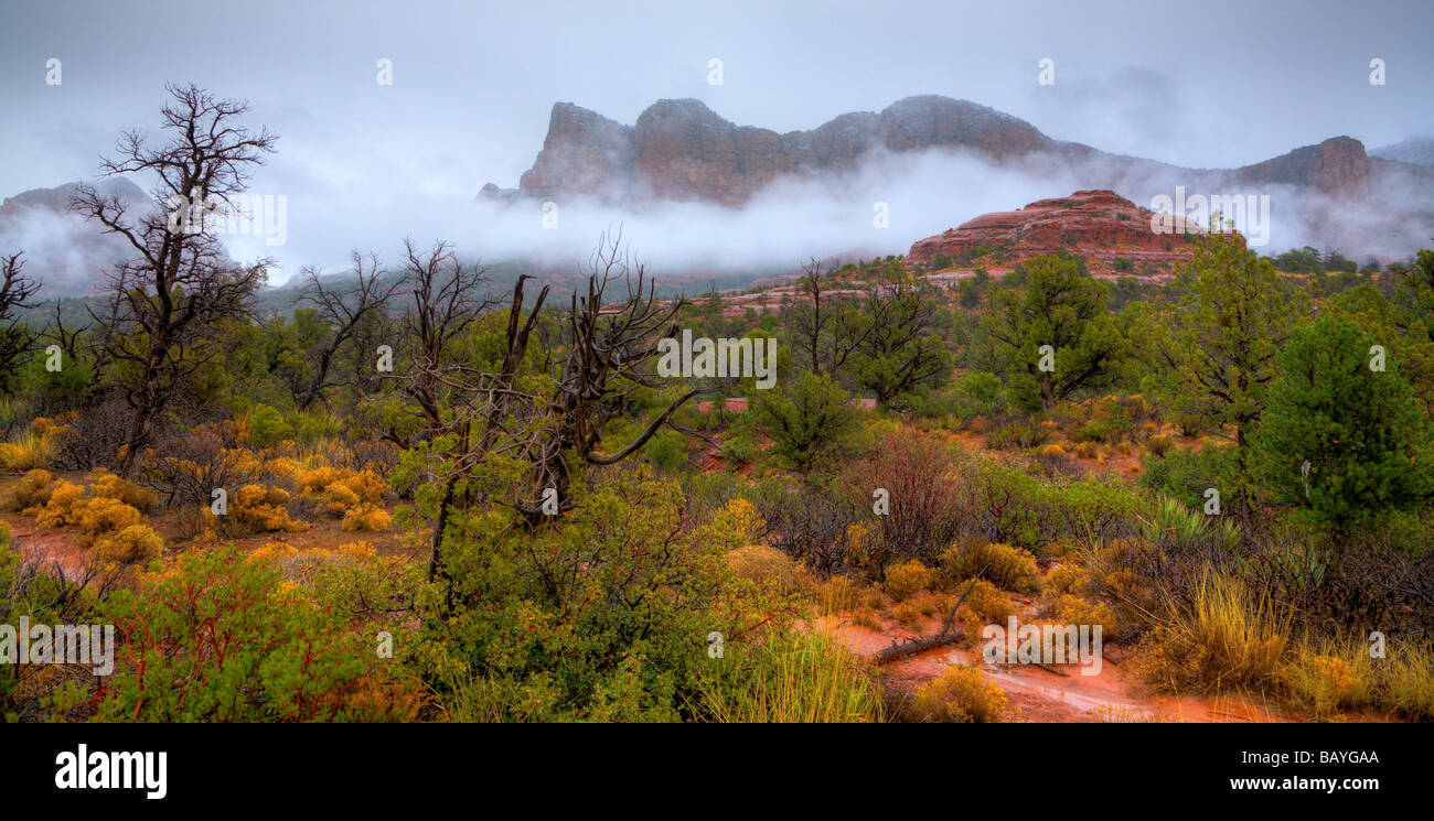 Red Rocks in rainy weather Stock Photo - Alamy