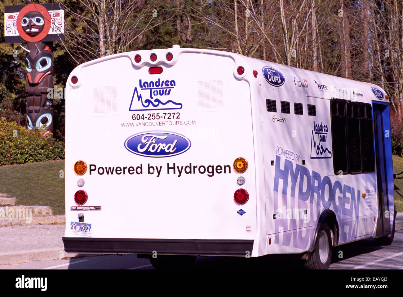Hydrogen Powered Ford Sightseeing Tour Bus in Stanley Park Vancouver ...