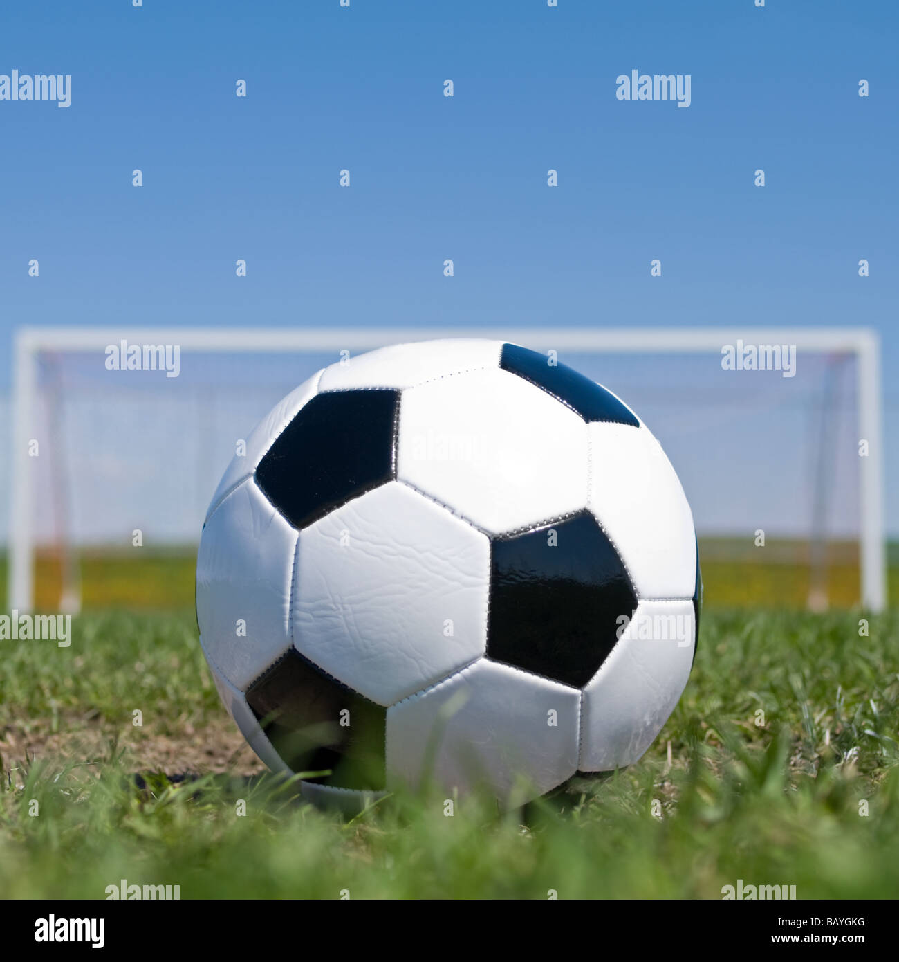 Football pitch goal low angle hi-res stock photography and images - Alamy