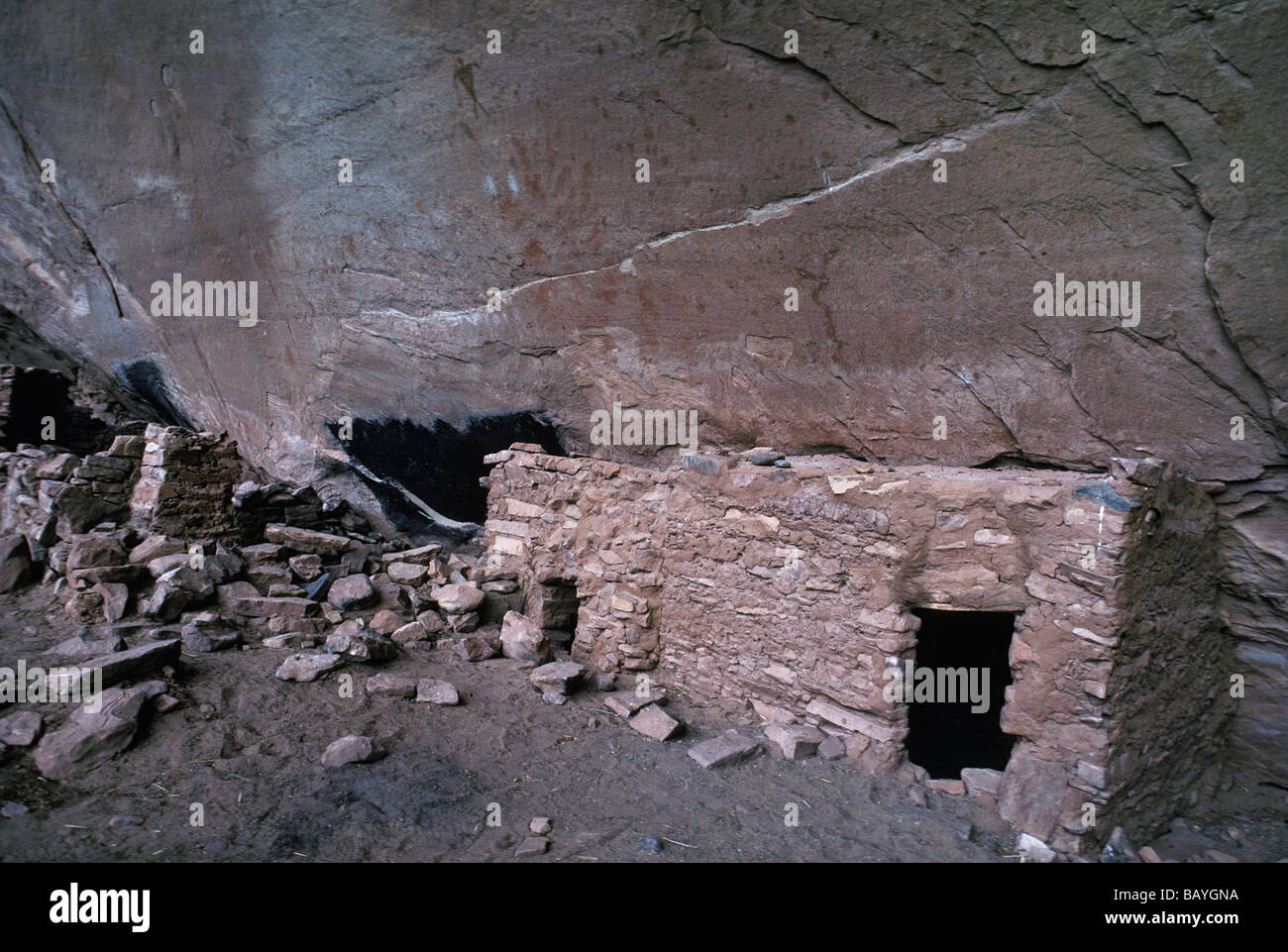 Prehistoric cliff dwelling built by the Ancestral Puebloans formerly ...