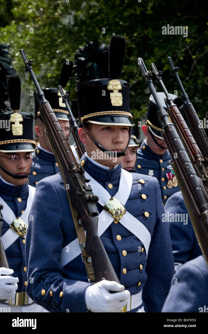 Senior cadets in formal dress uniform during the Long Grey Line ...