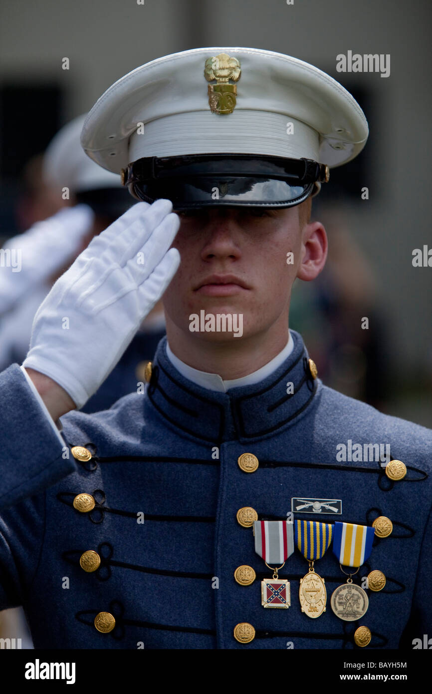 Senior cadets in formal dress uniform during the Long Grey Line ...