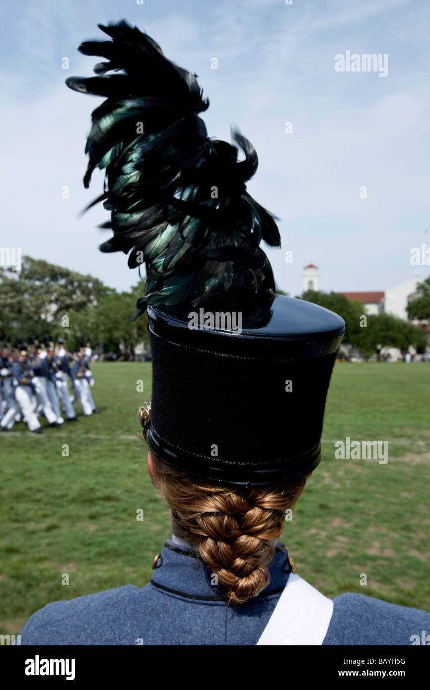 A women cadet in formal dress uniform during the Long Grey Line ...