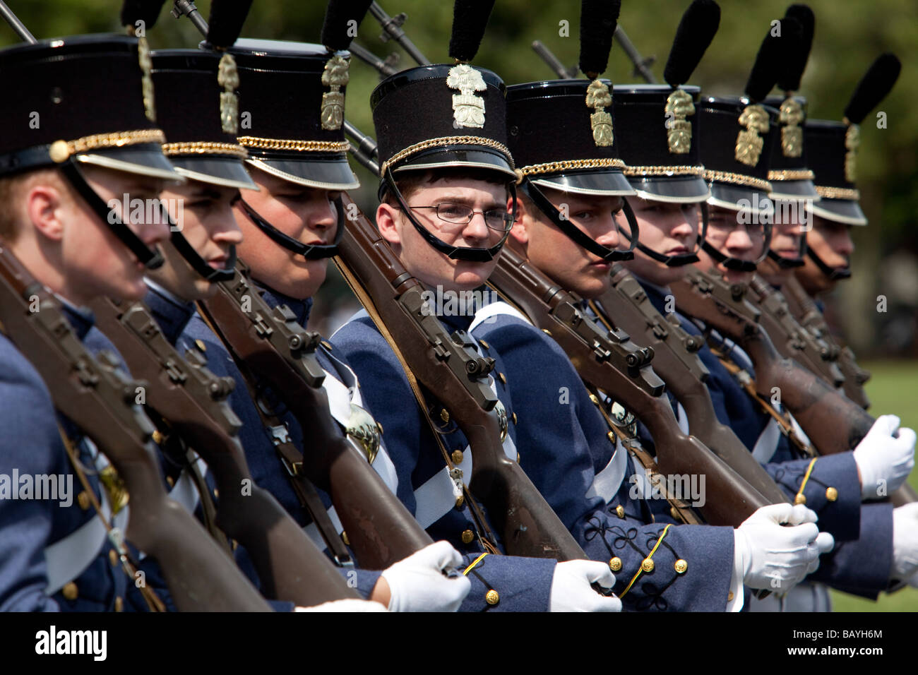 Senior cadets in formal dress uniform during the Long Grey Line ...