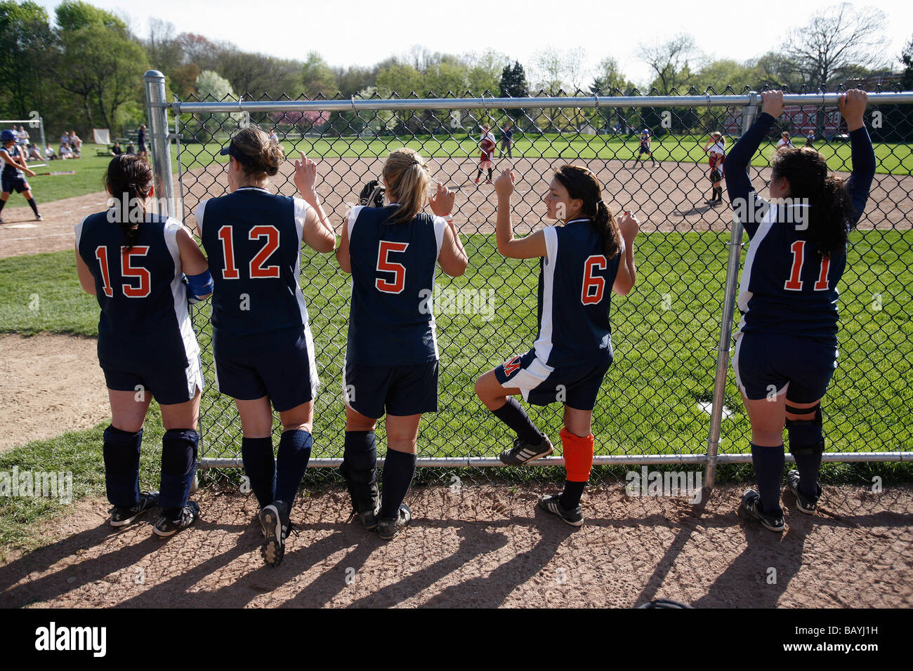 softball high school team sports girls Stock Photo - Alamy