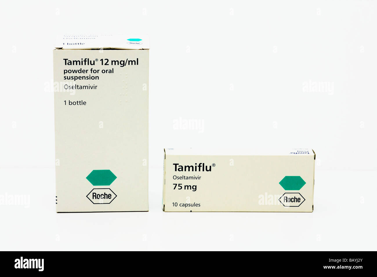 Tamuflu antiviral medicine packs. Close up, isolated (cutout) & nobody ...