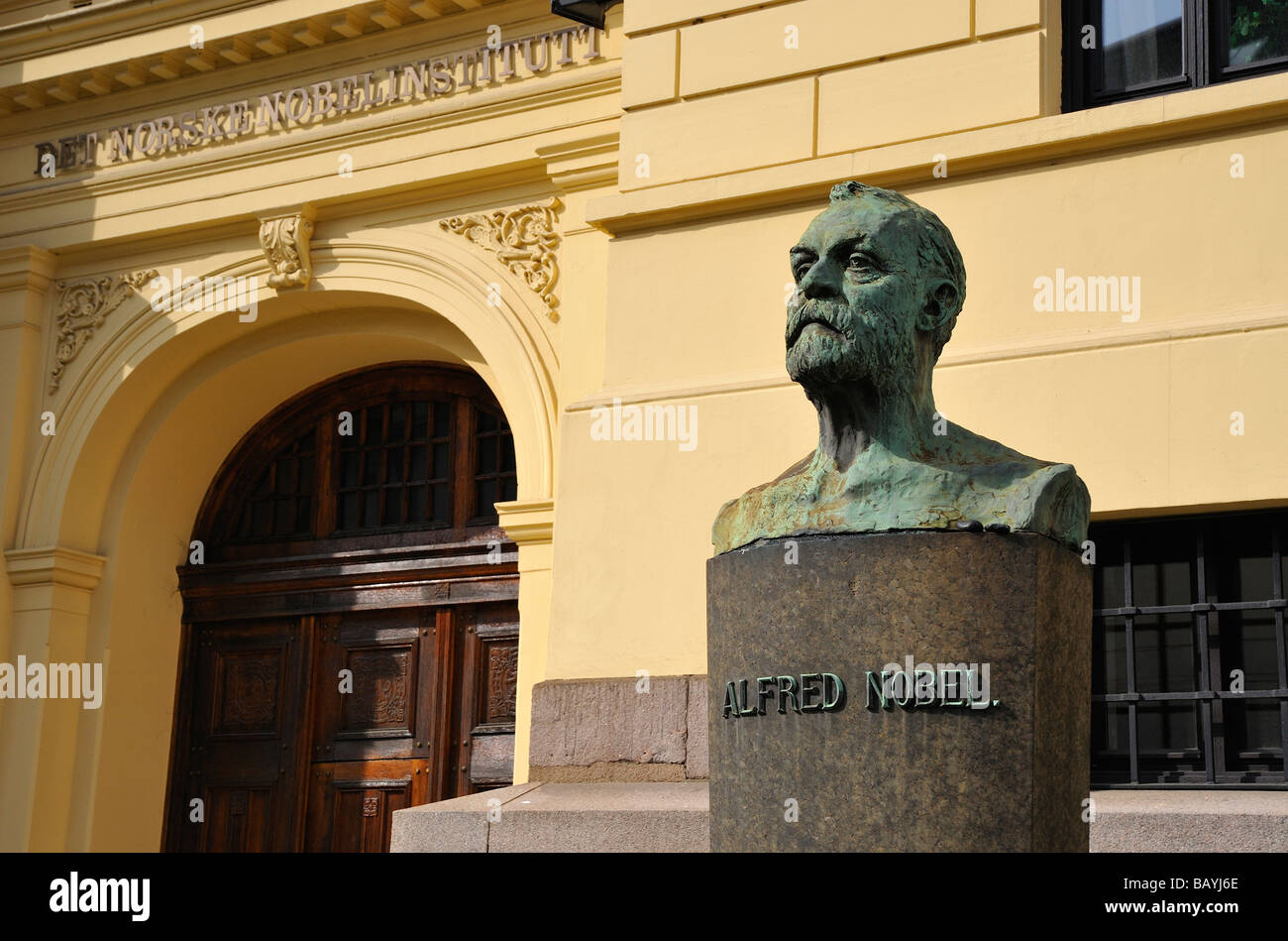Bust of Alfred Nobel at the Nobel Prize Institute in Oslo, Norway Stock ...
