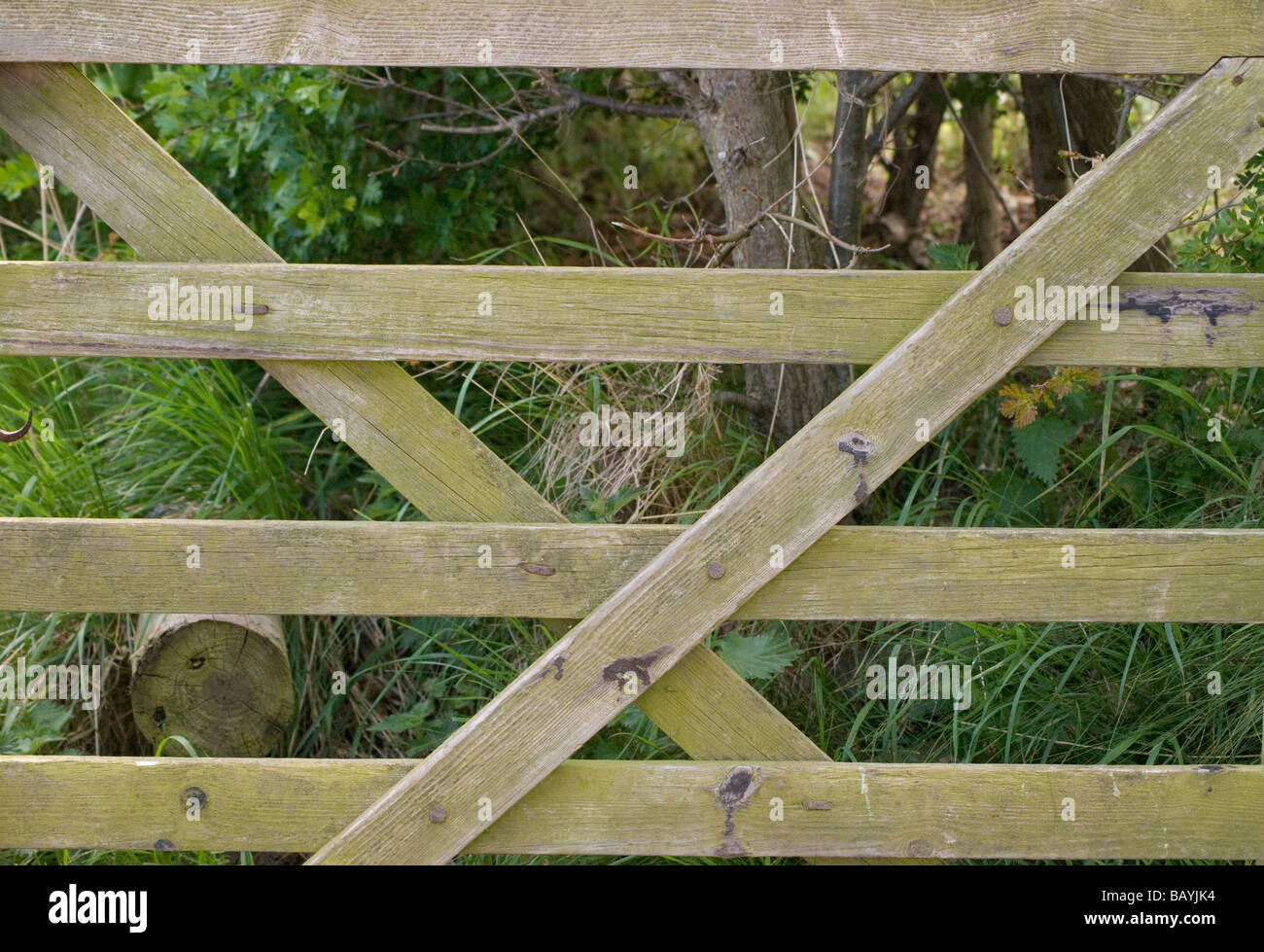 Wooden farm gate frame Stock Photo - Alamy