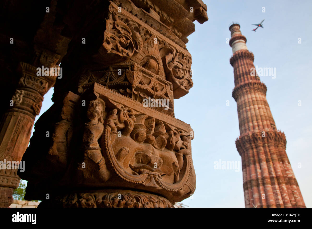 Hindu Column and Qutub Minar in Delhi India Stock Photo - Alamy