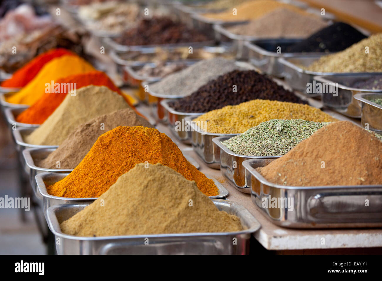 Spices in the Spice Market in Old Delhi India Stock Photo - Alamy