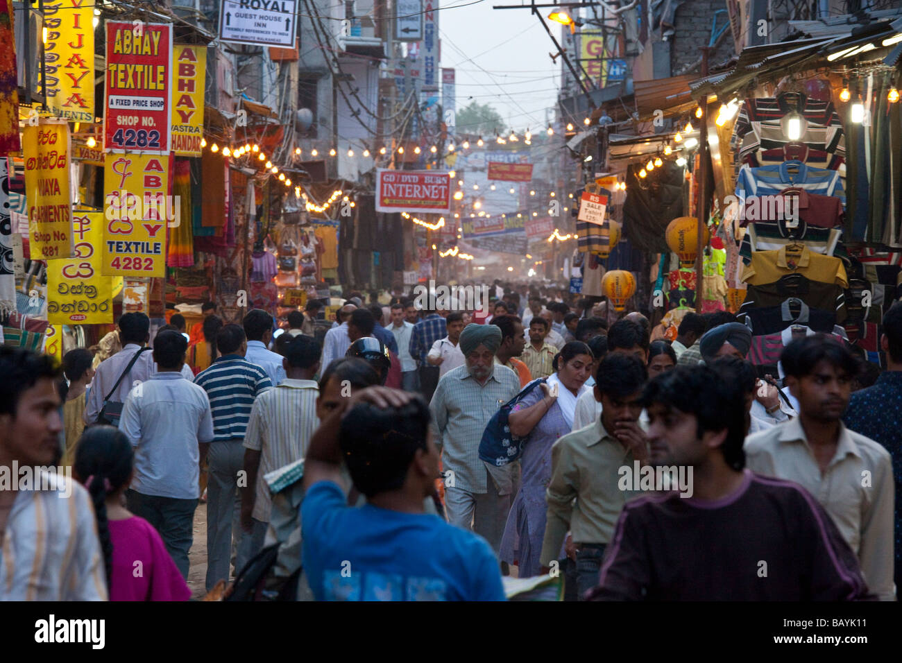 New delhi main bazaar of paharganj hi-res stock photography and images ...
