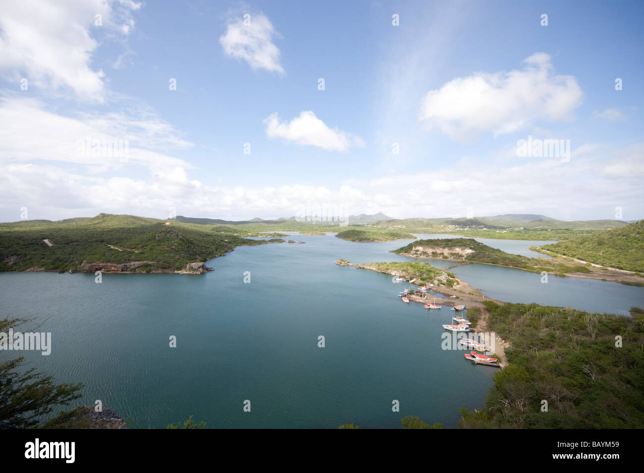 Scenic lagoon picture of the magnificant island of Curacao in the ...