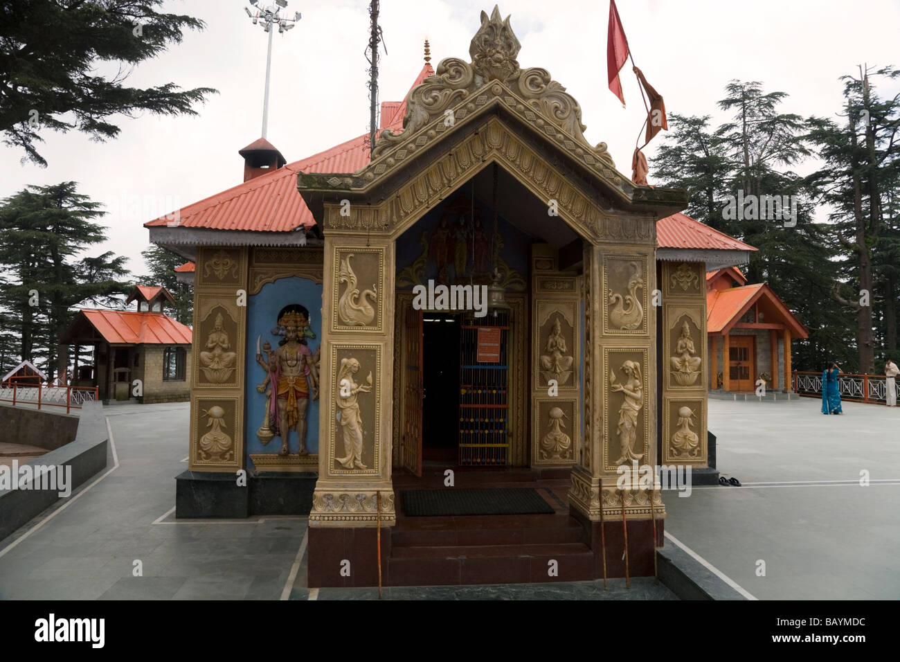 Entrance door to the Jakhu Temple (Monkey Temple). Shimla. Himachal ...