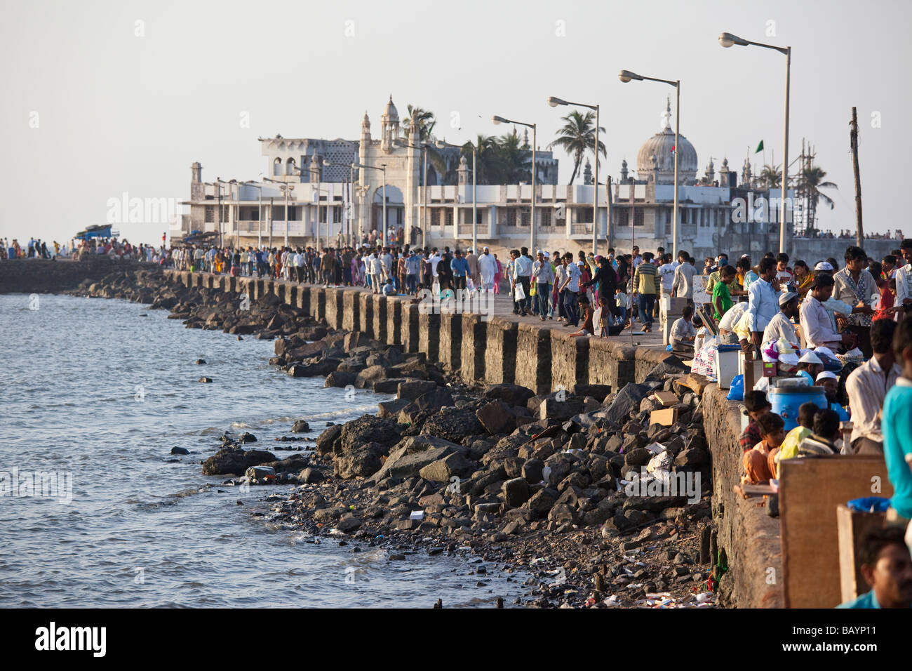 Pilgrims at the Tomb of Haji Ali Bukhari in Mumbai India Stock Photo ...