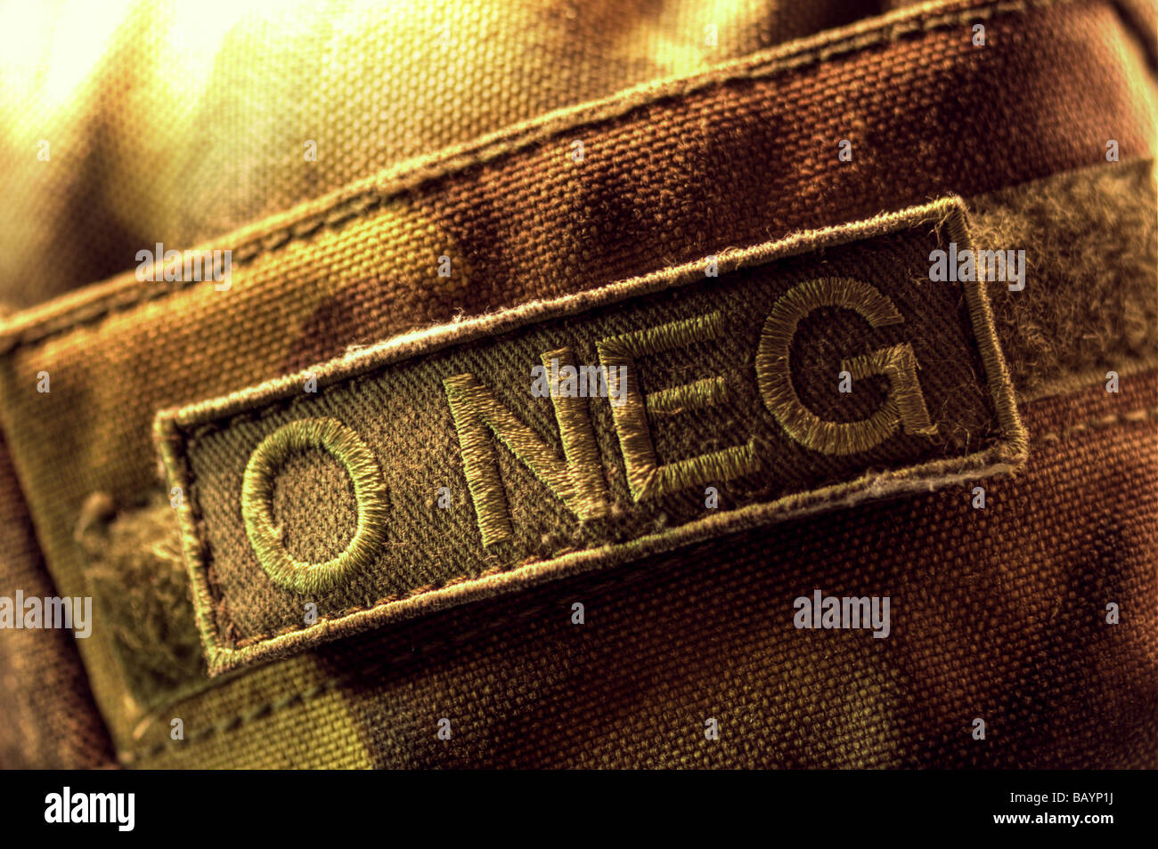 Blood type velcro patch on army uniform Stock Photo - Alamy