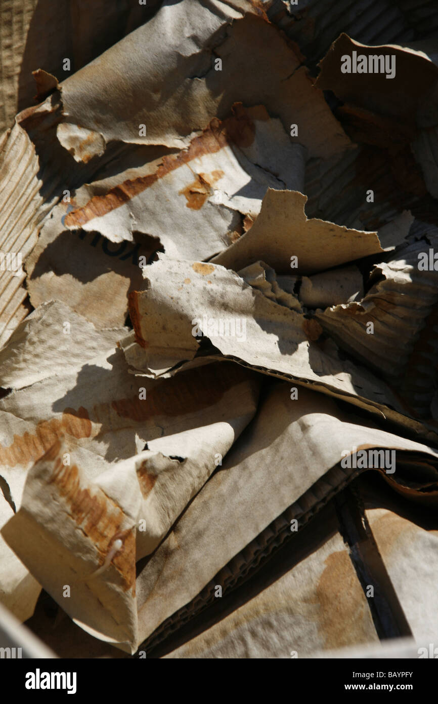 close up detail of old dirty torn empty cardboard box Stock Photo - Alamy