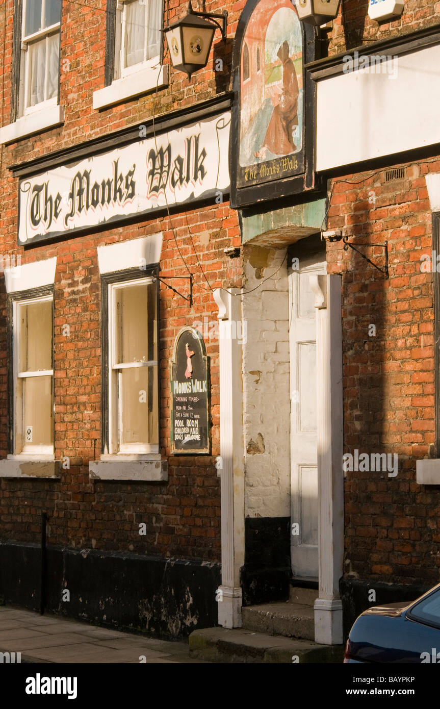 Entrance to Monks' Walk public house, Beverley, East Yorks Stock Photo ...