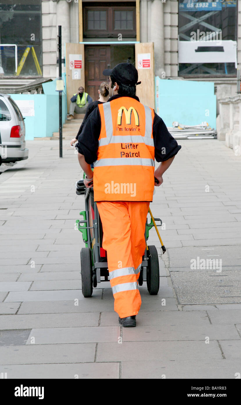 McDonald's litter patrol in Central London Stock Photo - Alamy