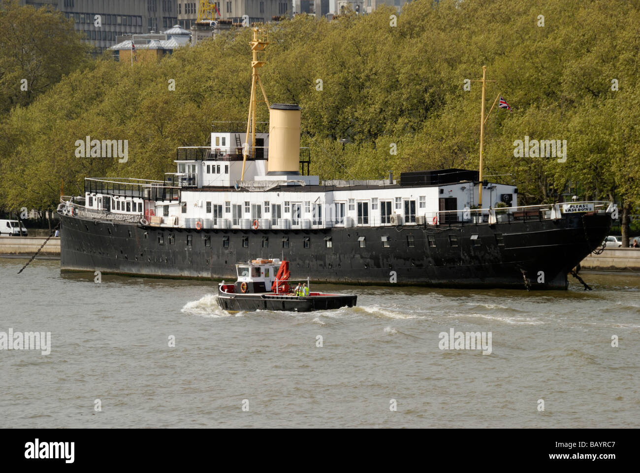 HMS President ship on the River Thames London Stock Photo - Alamy