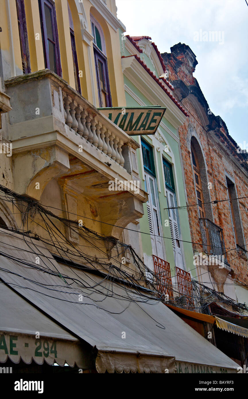 Colonial facades in Saara street market Centro Rio de Janeiro Brazil ...