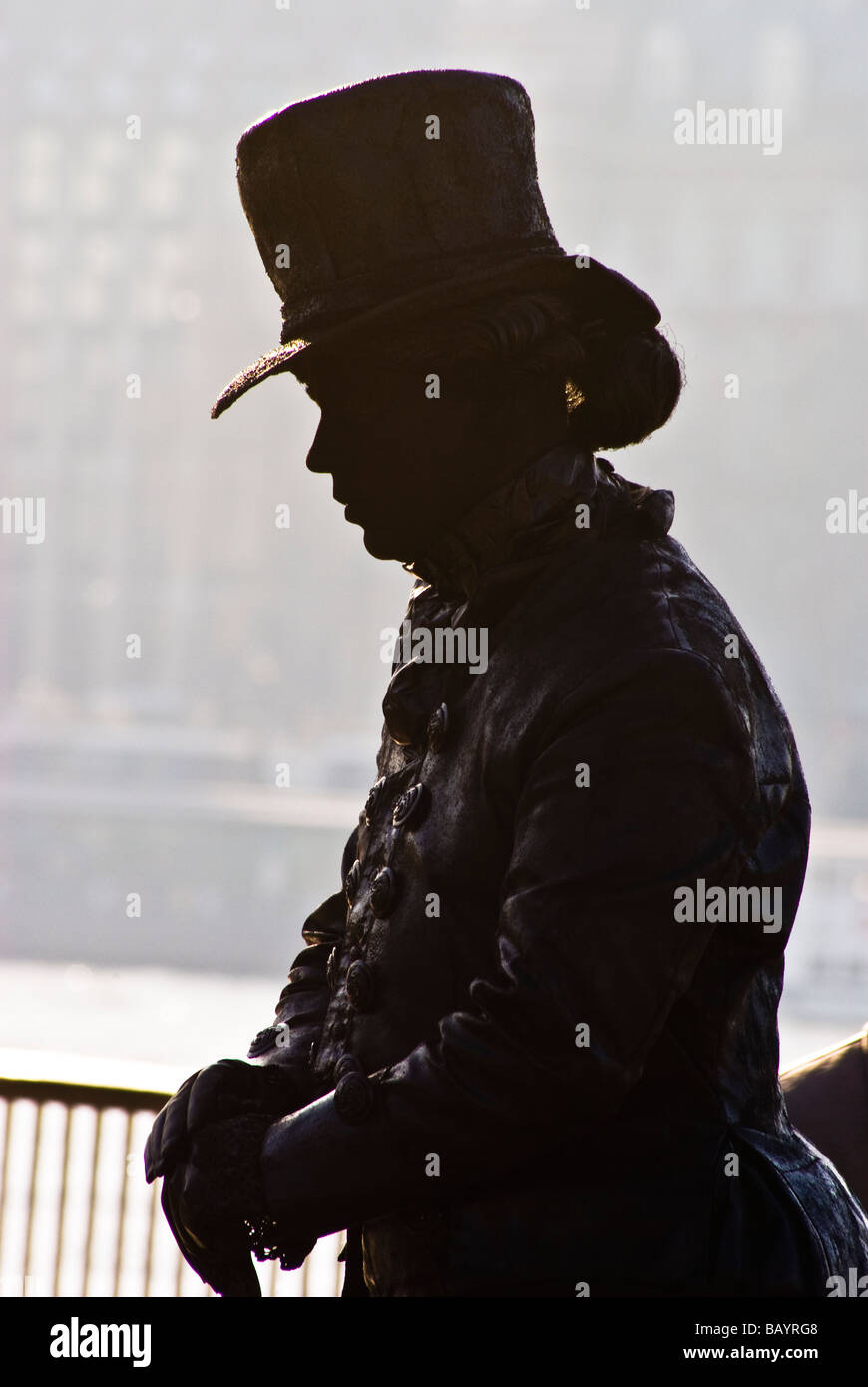 Living Statue Thames South Bank London Stock Photo - Alamy