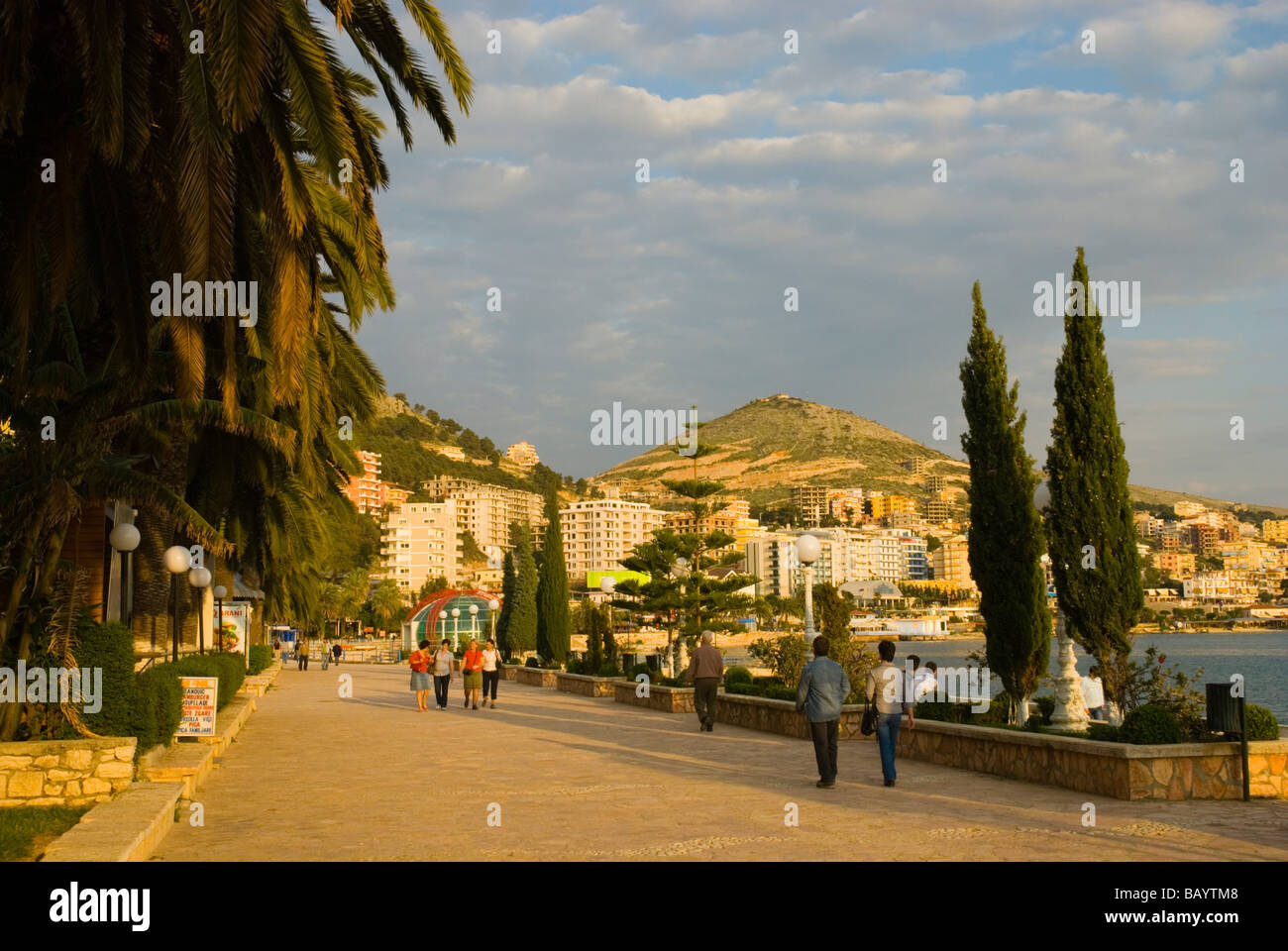 Seaside promenade in Saranda Albania Europe Stock Photo - Alamy