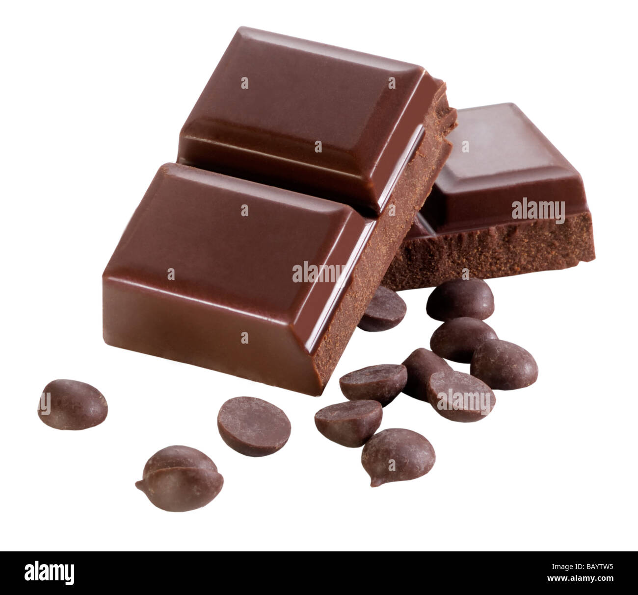 Chocolate chunks (clipping path Stock Photo - Alamy