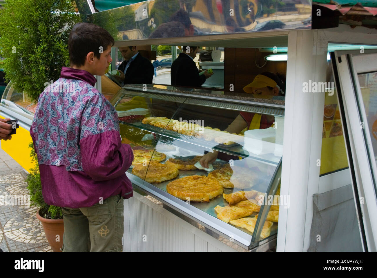 Kiosk selling pies and bureks in Blloku district of Tirana Albania ...