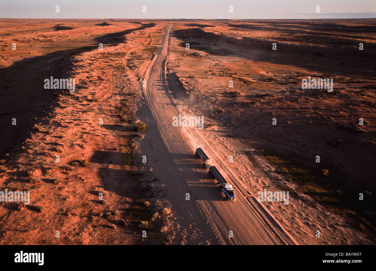 Road train, Strzelecki Track, outback Australia Stock Photo - Alamy