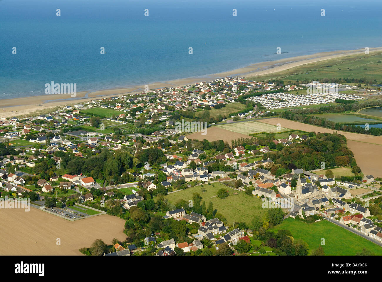 Aerial view of a coastal village in Normandy, France Stock Photo - Alamy
