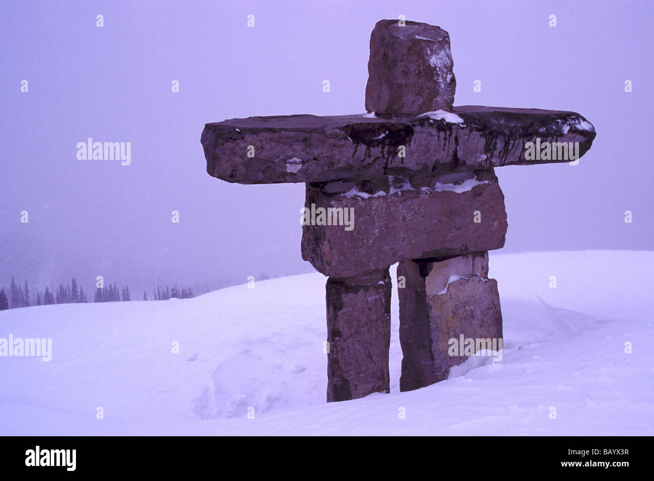 The Inukshuk on Whistler Mountain in the Ski Resort of Whistler British ...