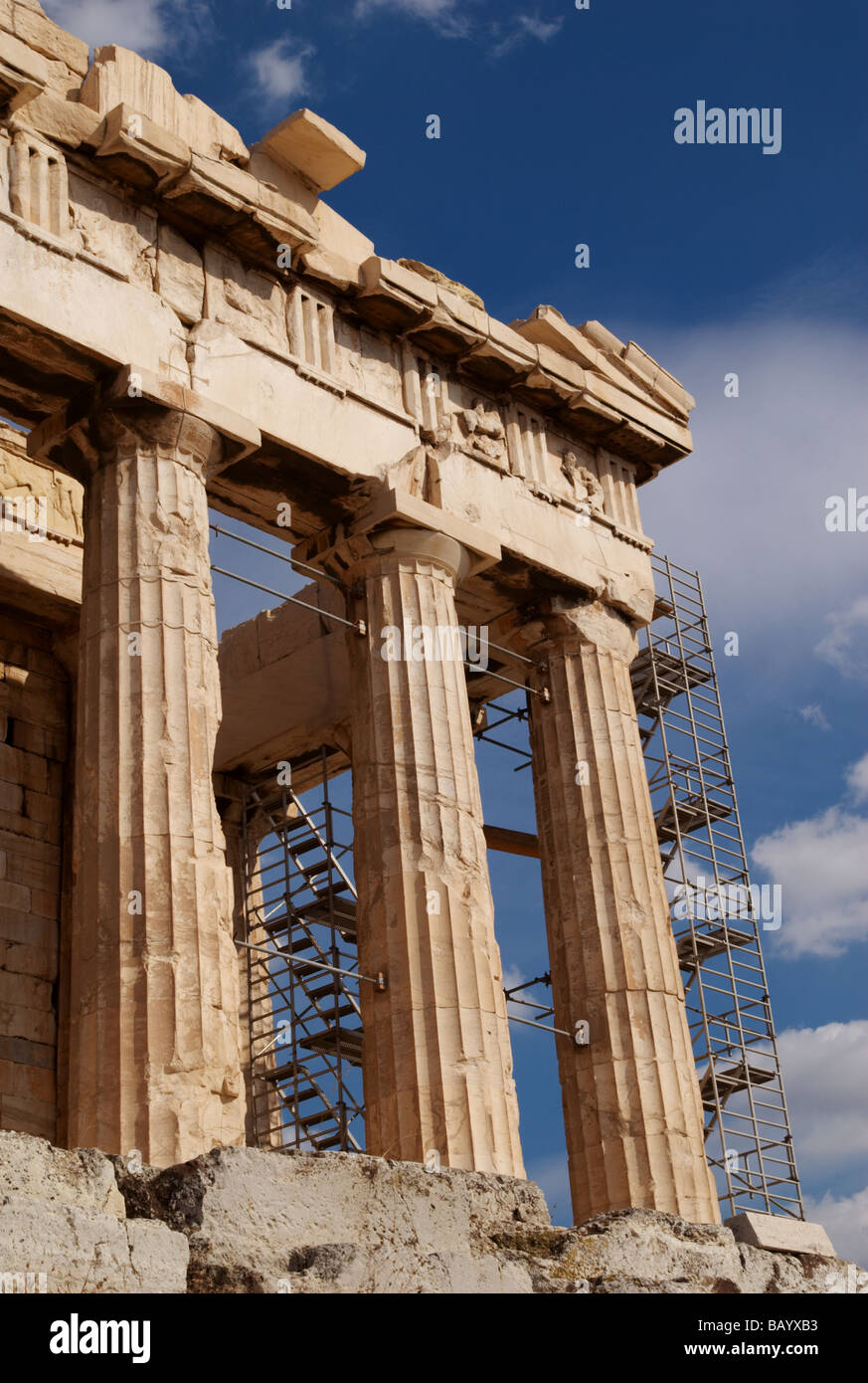 In the middle of a restoration project the Parthenon is cocooned in ...