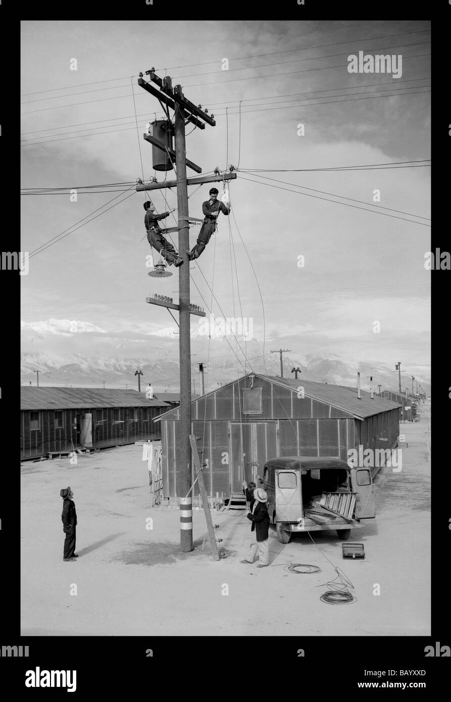 Line Crew at Work in Manzanar Stock Photo - Alamy