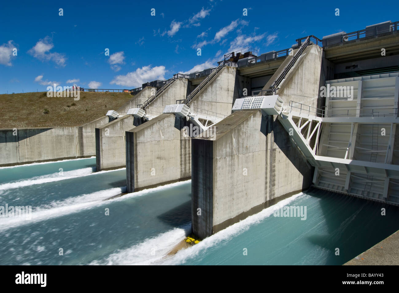 Spillway at Lake Pukaki South Island New Zealand Stock Photo - Alamy