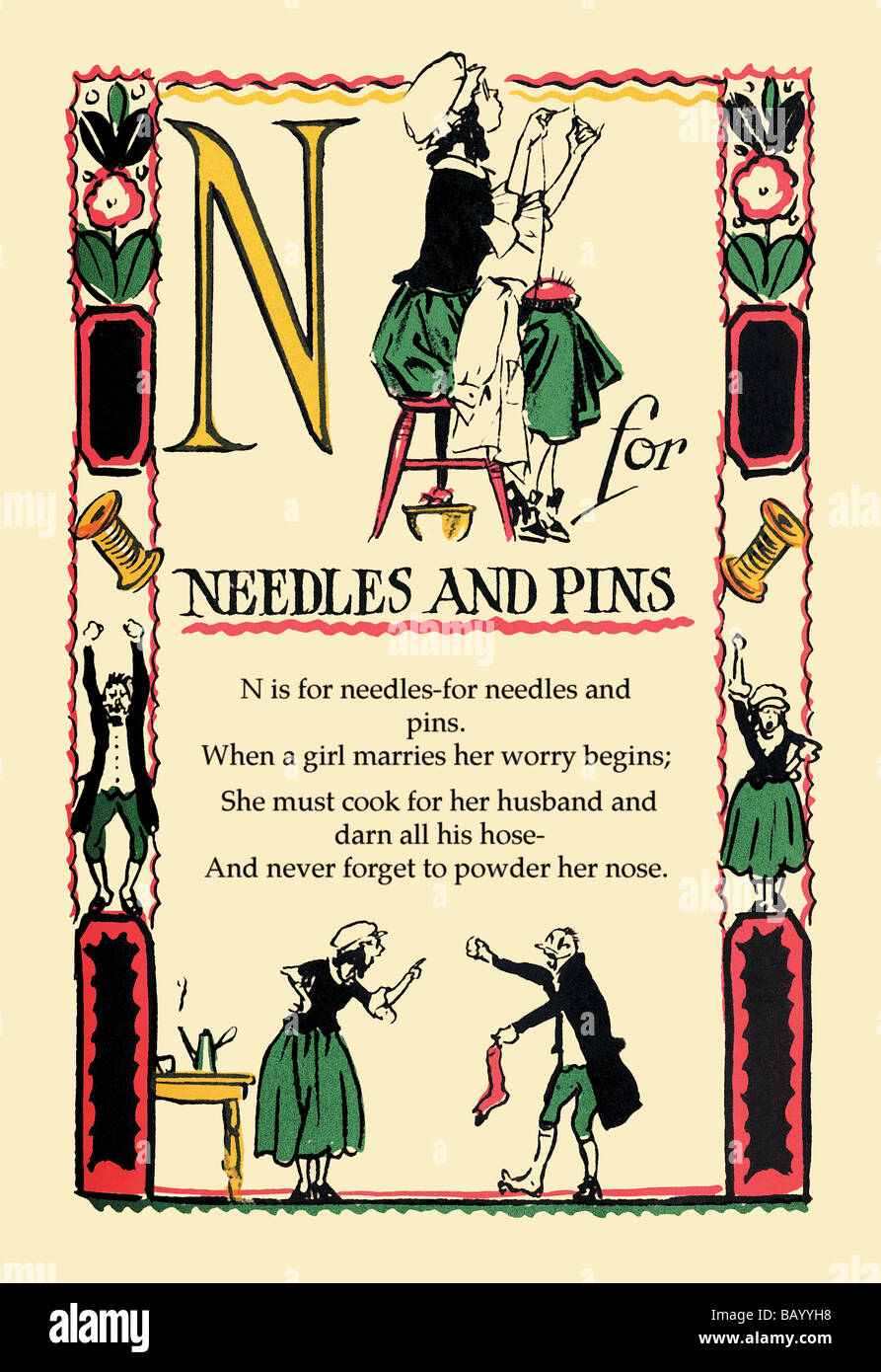 N for Needles and Pins Stock Photo - Alamy