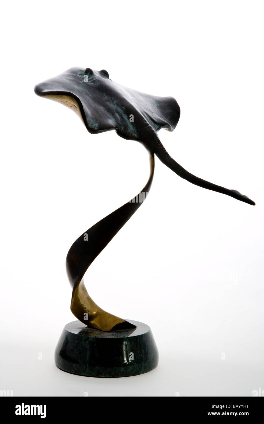 Bronze Stingray. Ornament Metal Plain Background Stock Photo - Alamy