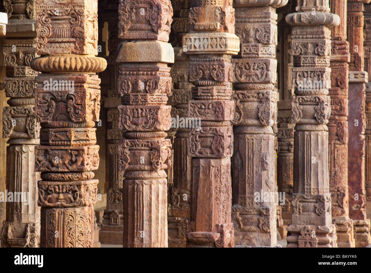 Hindu Columns at Qutb Minar in Delhi India Stock Photo - Alamy