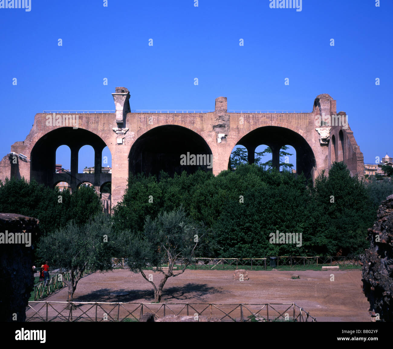 Rome The Forum, The Basilica of Constantine and Maxentius Stock Photo ...