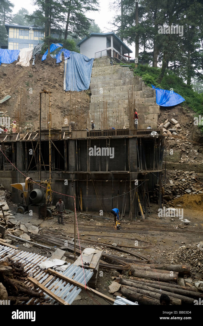 Building site of a new hotel or housing apartment block in Shimla ...