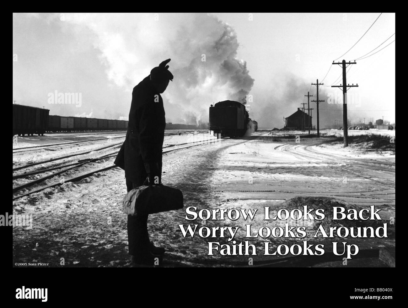 Sorrow Looks Back -Worry Looks Around - Faith Looks Up Stock Photo - Alamy