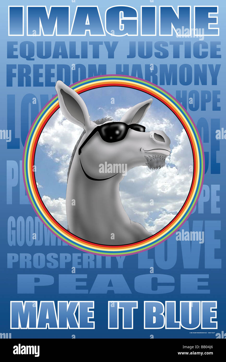 Make It Blue Imagine Poster Stock Photo - Alamy