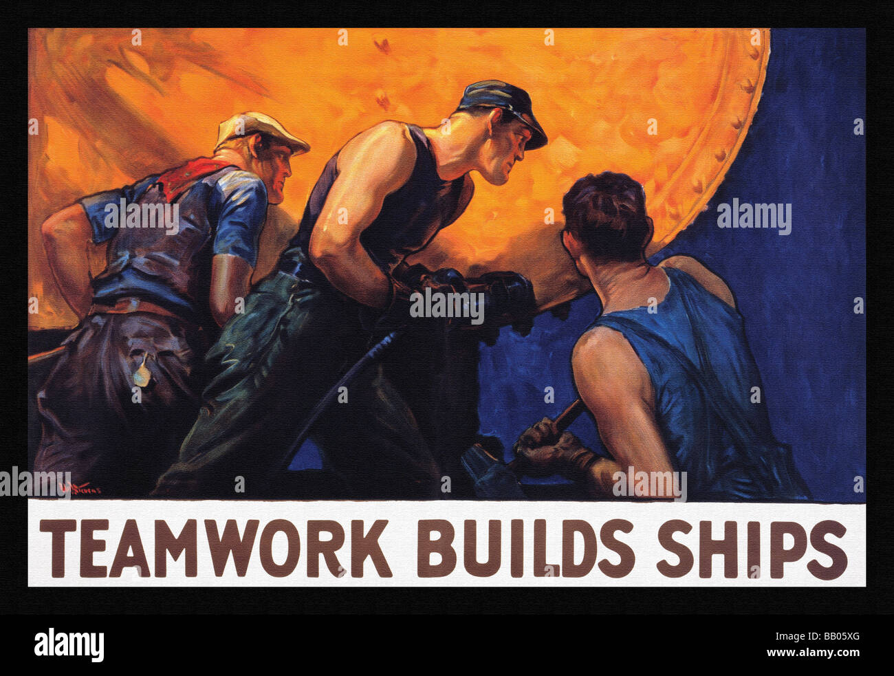 Teamwork Builds Ships Stock Photo - Alamy