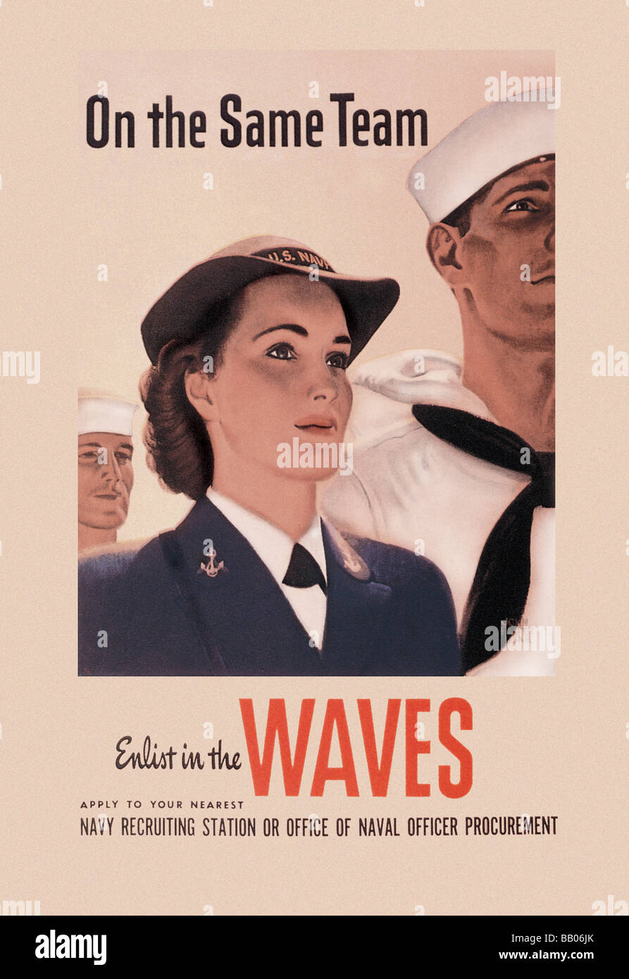 On the Same Team: Enlist in the Waves Stock Photo - Alamy