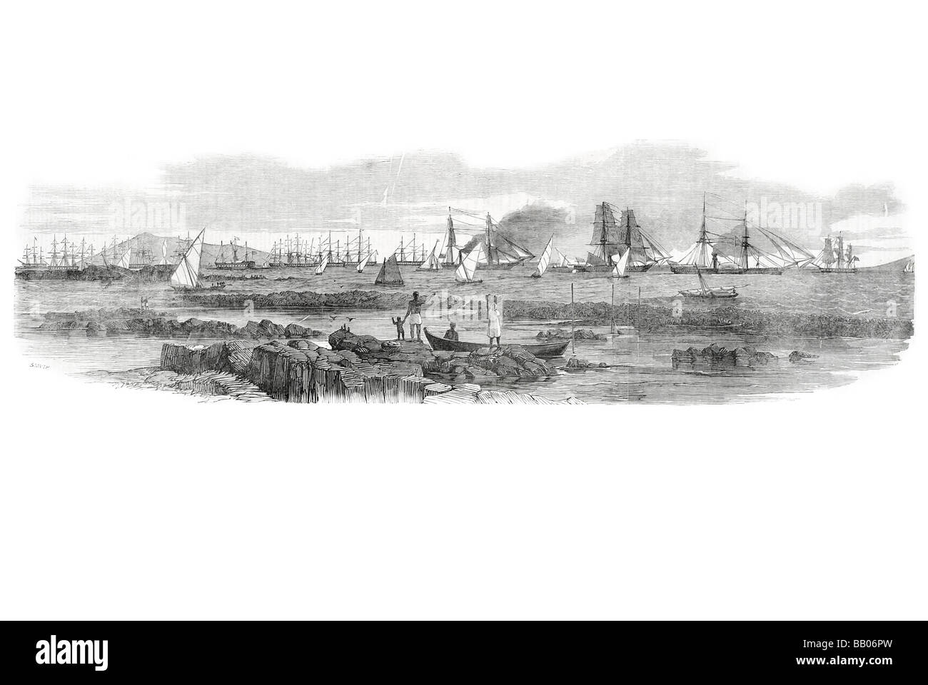 the burmese war the indian naval steam squadron leaving bombay for ...