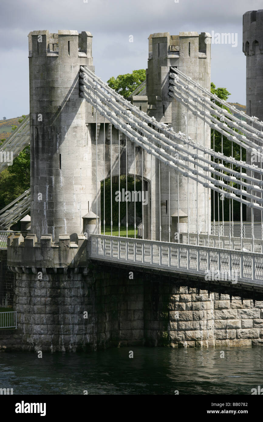 Town of Conwy, Wales. The early 19th century Thomas Telford built Conwy ...